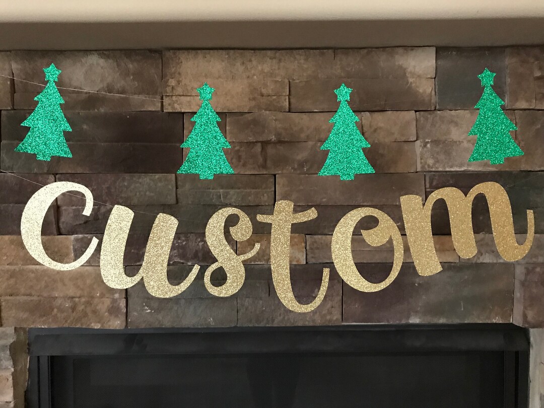 Custom Christmas Banner / Custom Glitter Banner / Custom Happy Holidays ...