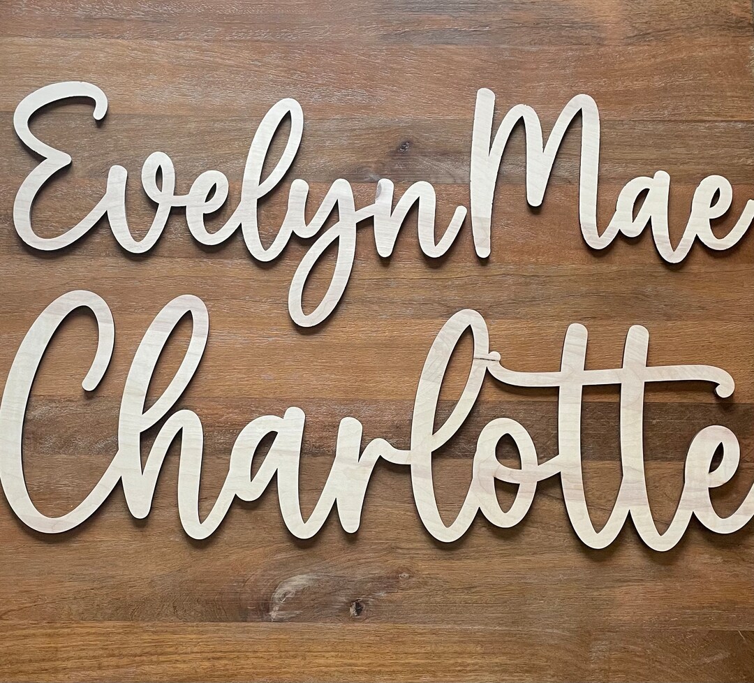 Custom Wood Name Sign Cutout, Baby Name Sign, Large Custom Name Sign ...