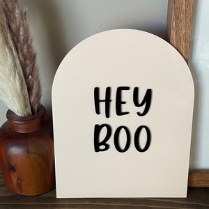 Hey Boo Sign, Halloween Sign, Hey Boo, Halloween Acrylic Sign, Modern ...