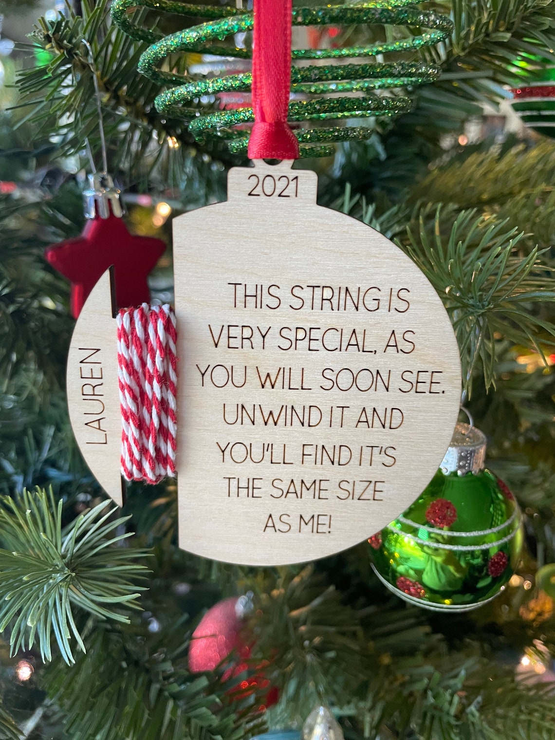 Personalized Height Ornament Christmas Gift Ideas Wooden - Etsy