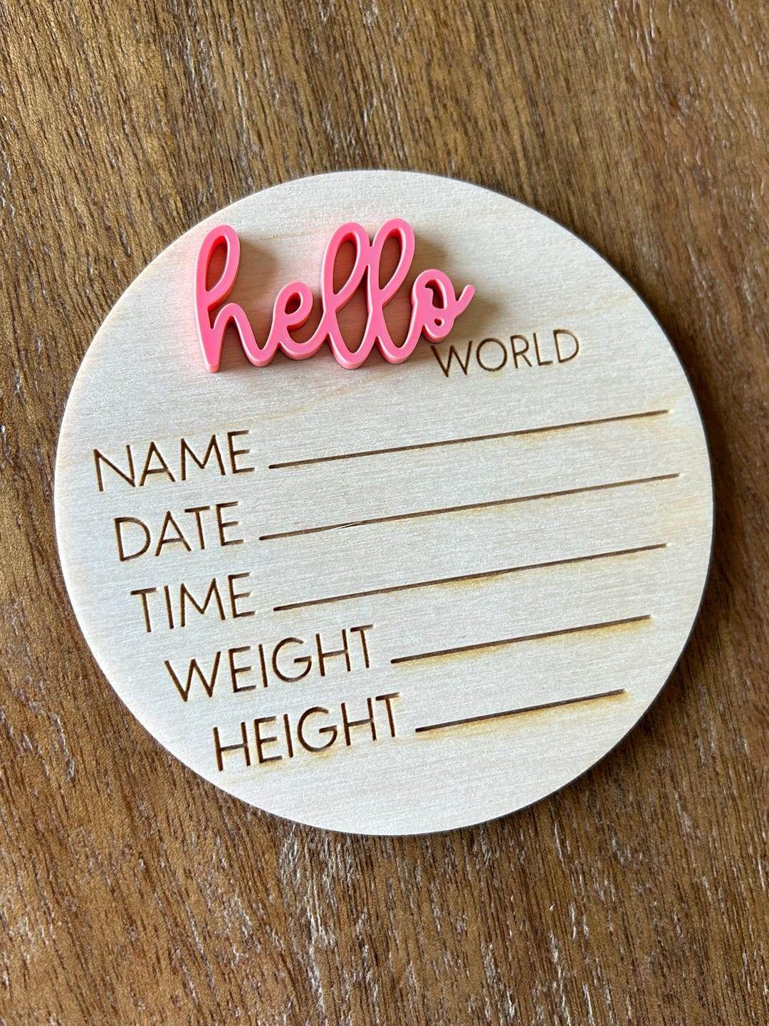 Hello World Baby Sign, Baby Announcement Sign, Newborn Photo Prop ...
