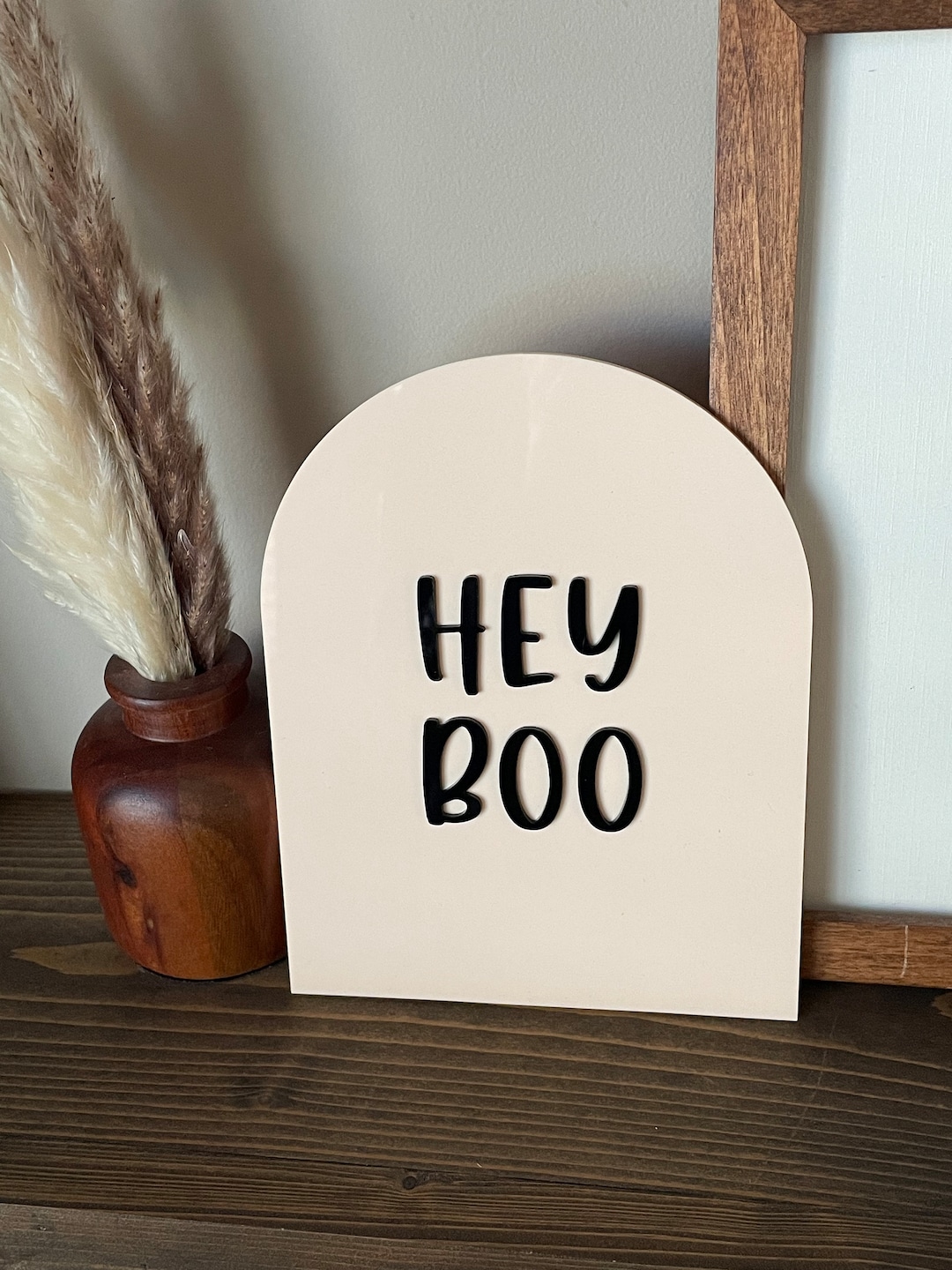 Hey Boo Sign, Halloween Sign, Hey Boo, Halloween Acrylic Sign, Modern ...