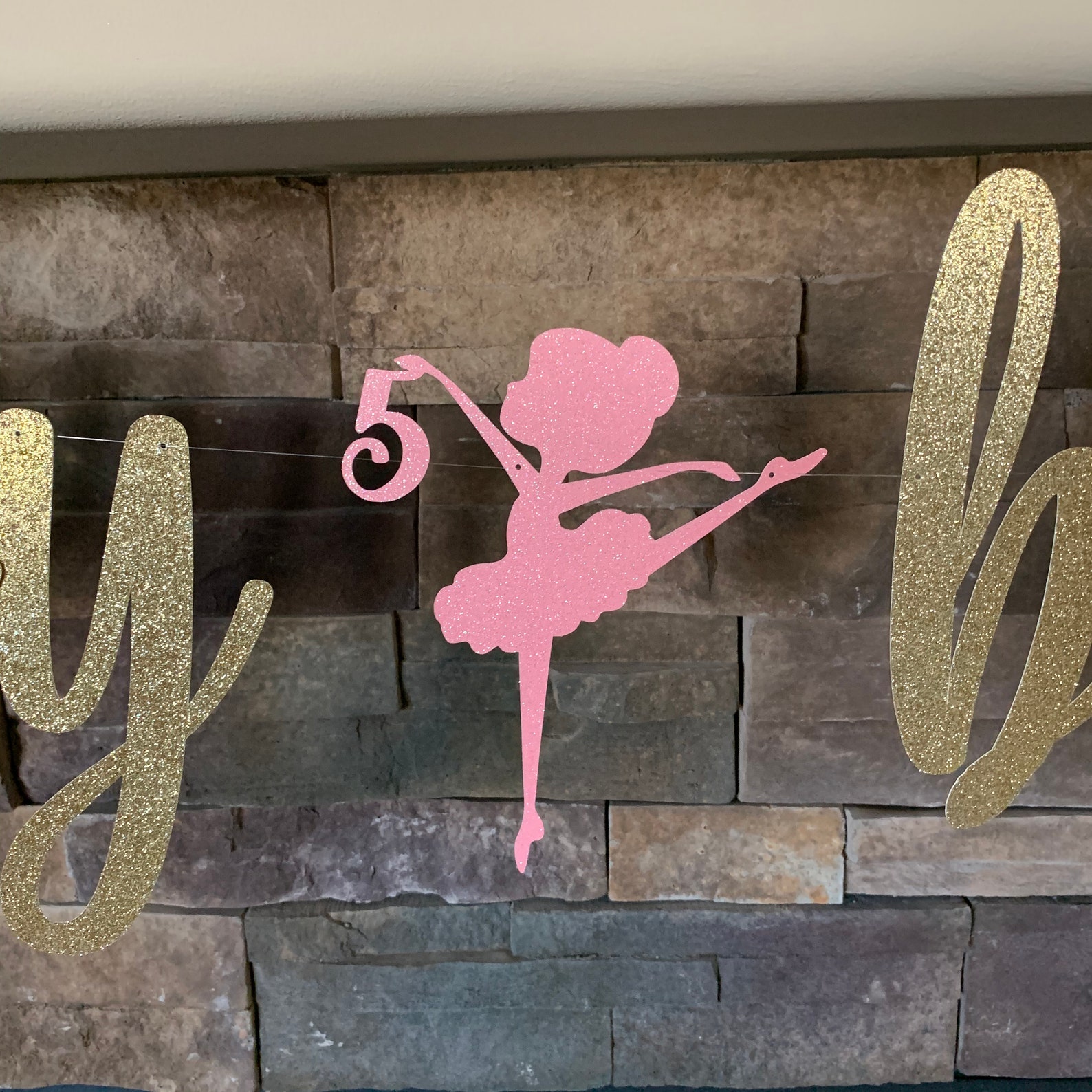 Ballerina Happy Birthday Banner Custom Age Ballerina Banner - Etsy