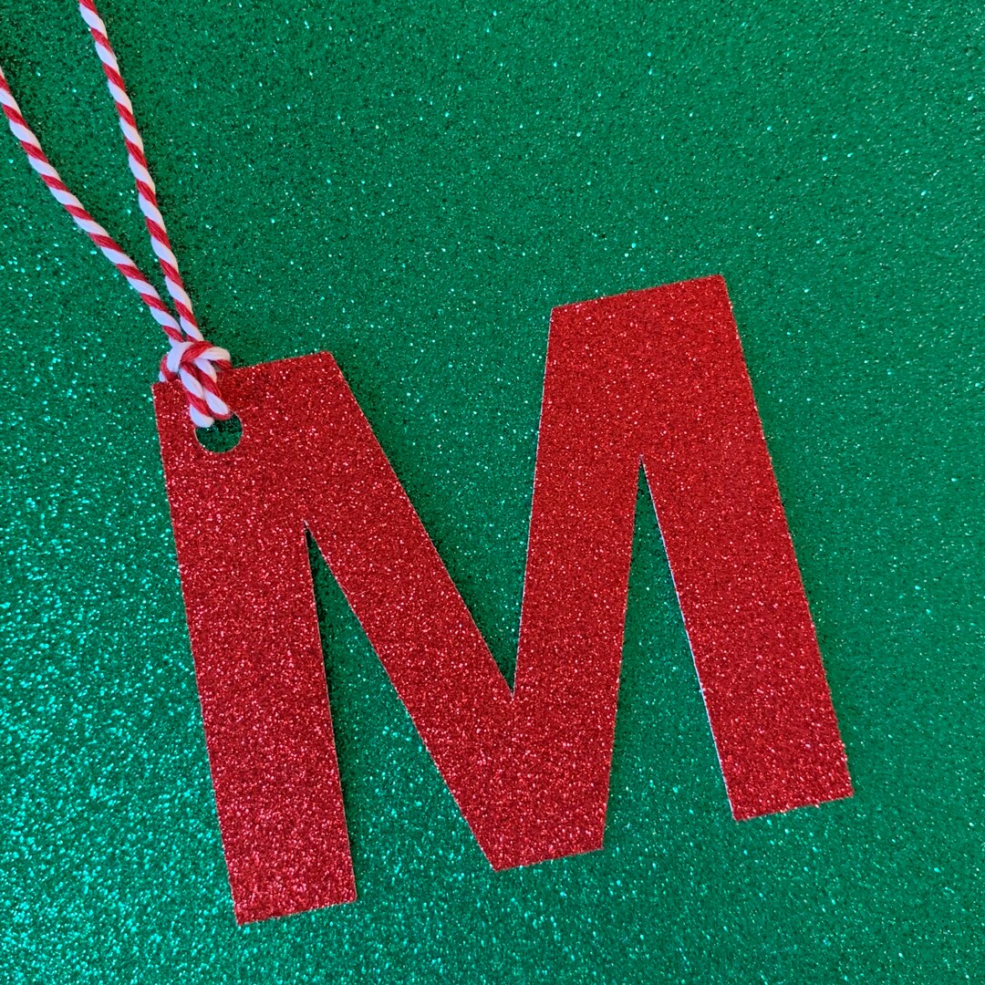 Custom Glitter Letter Gift Tag, Custom Gift Tag, Custom Glitter Letter ...