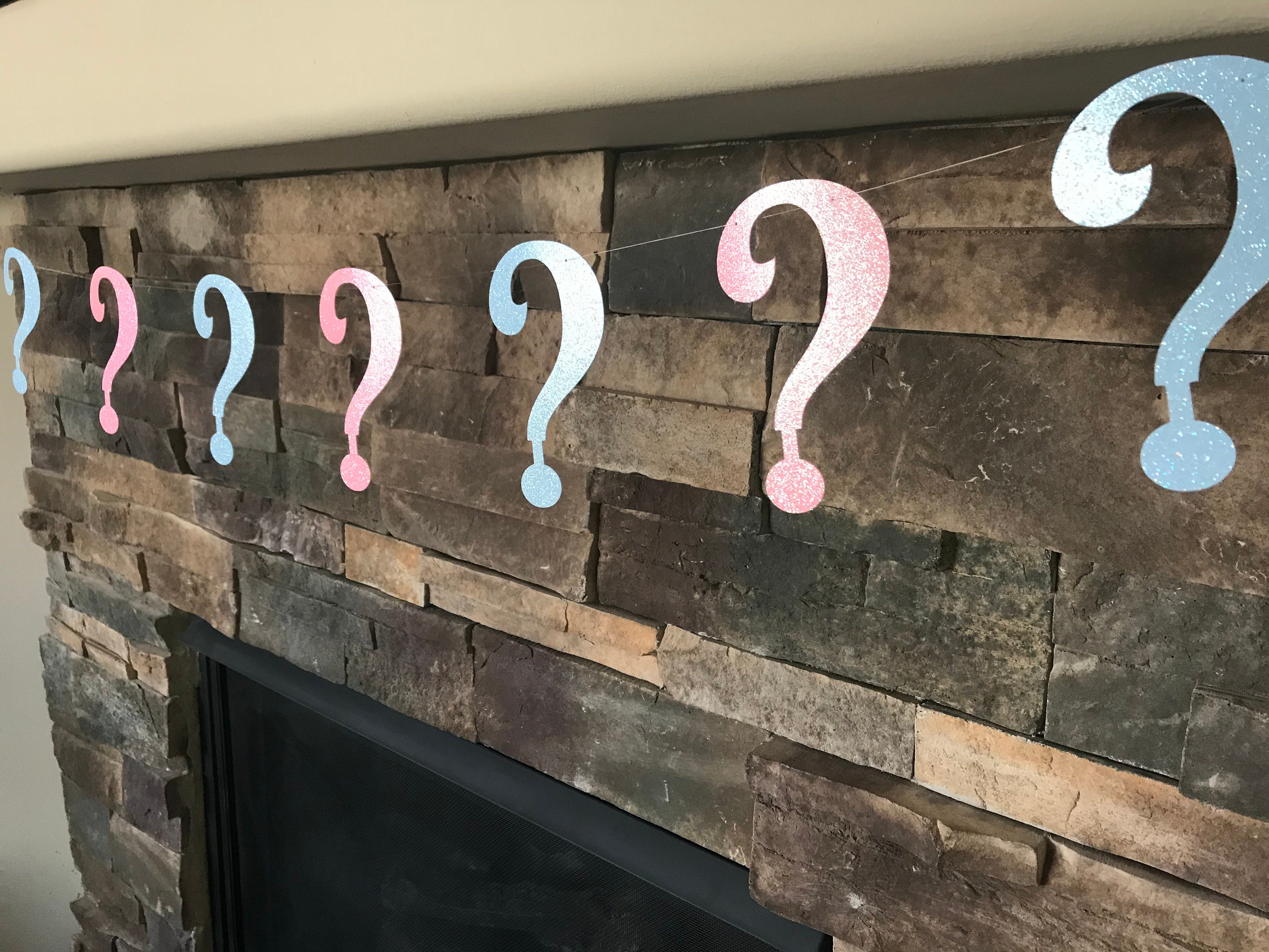Gender Reveal Question Mark Banner / Gender Reveal Banner / | Etsy