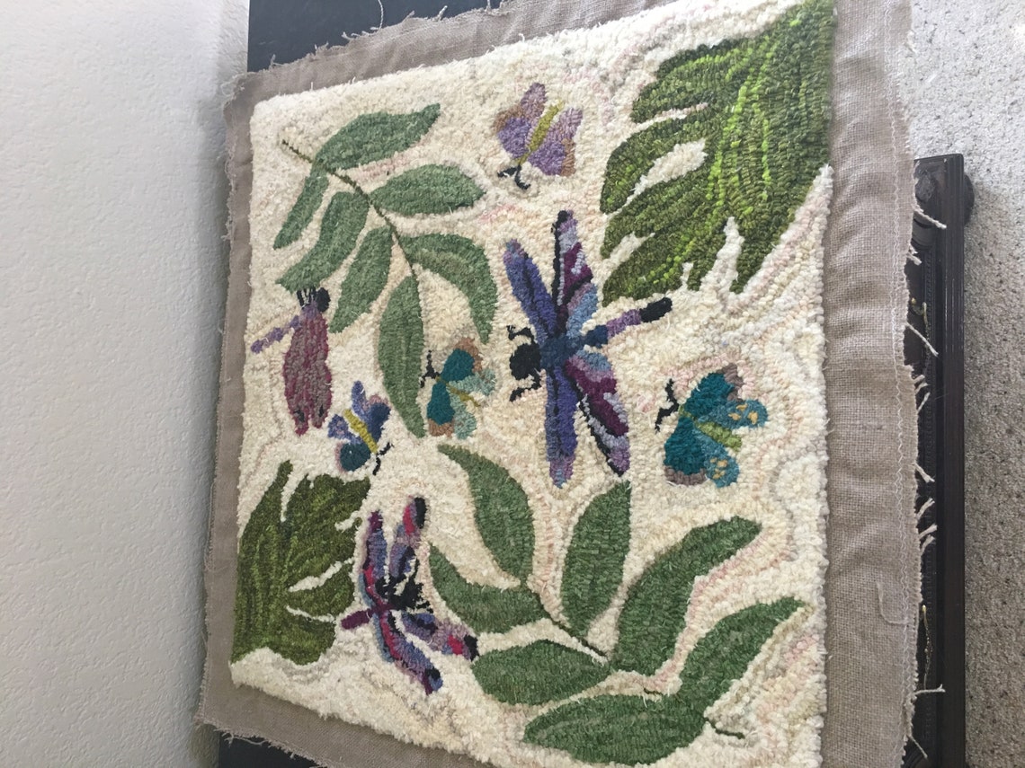 Dragonflies and Butterflies Rug Hooking Paper Pattern Only (not a Kit ...