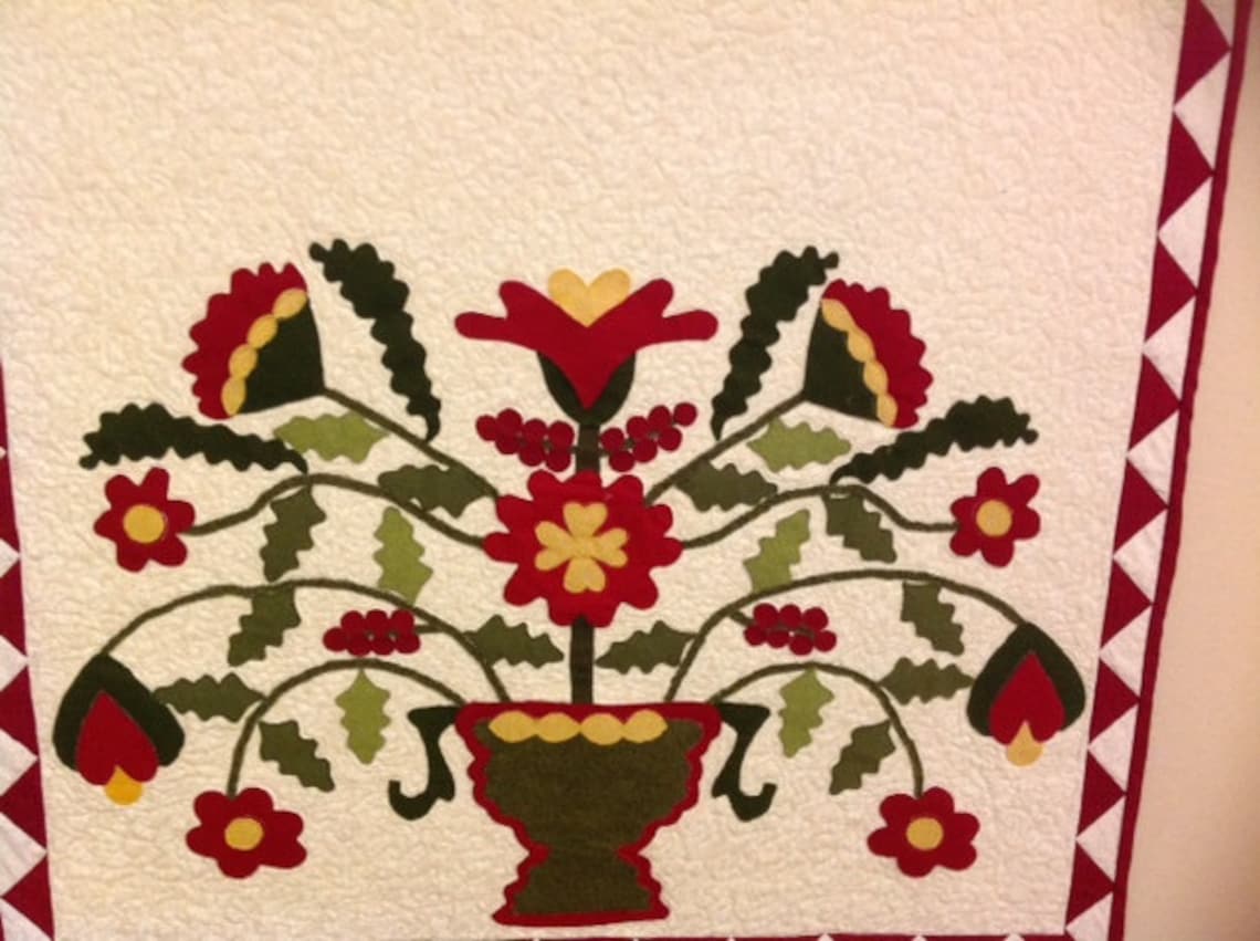 Pot of Flowers Applique Quilt Pattern - Etsy