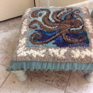 Under the Sea Octopus Footstool or Pillow Rug Hook Pattern Only Not a ...