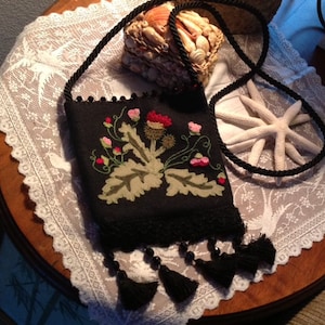 Black Wool Beaded Victorian Style Evening Bag Hand Made Paper Pattern ...