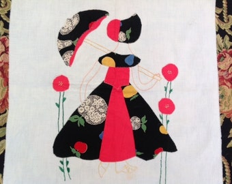 Parasol Lady With Flowers Quilt Block Paper Pattern Only (not a Kit) - Etsy