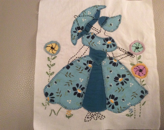 Parasol Lady With Flowers Quilt Block Paper Pattern Only (not a Kit) - Etsy