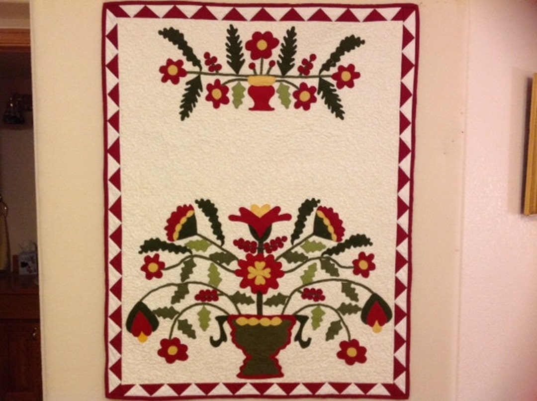 Pot of Flowers Applique Quilt Pattern - Etsy
