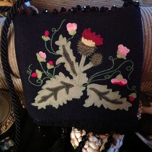 Black Wool Beaded Victorian Style Evening Bag Hand Made Paper Pattern ...