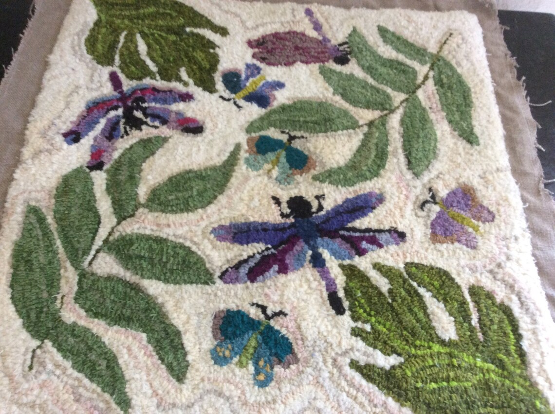 Dragonflies and Butterflies Rug Hooking Paper Pattern Only (not a Kit ...
