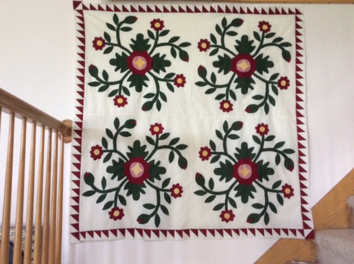 Antique Whig Rose Applique' Reproduction Quilt Pattern - Etsy