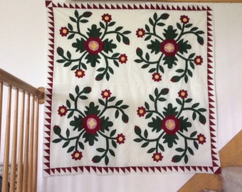 Rose Applique Quilt | Etsy