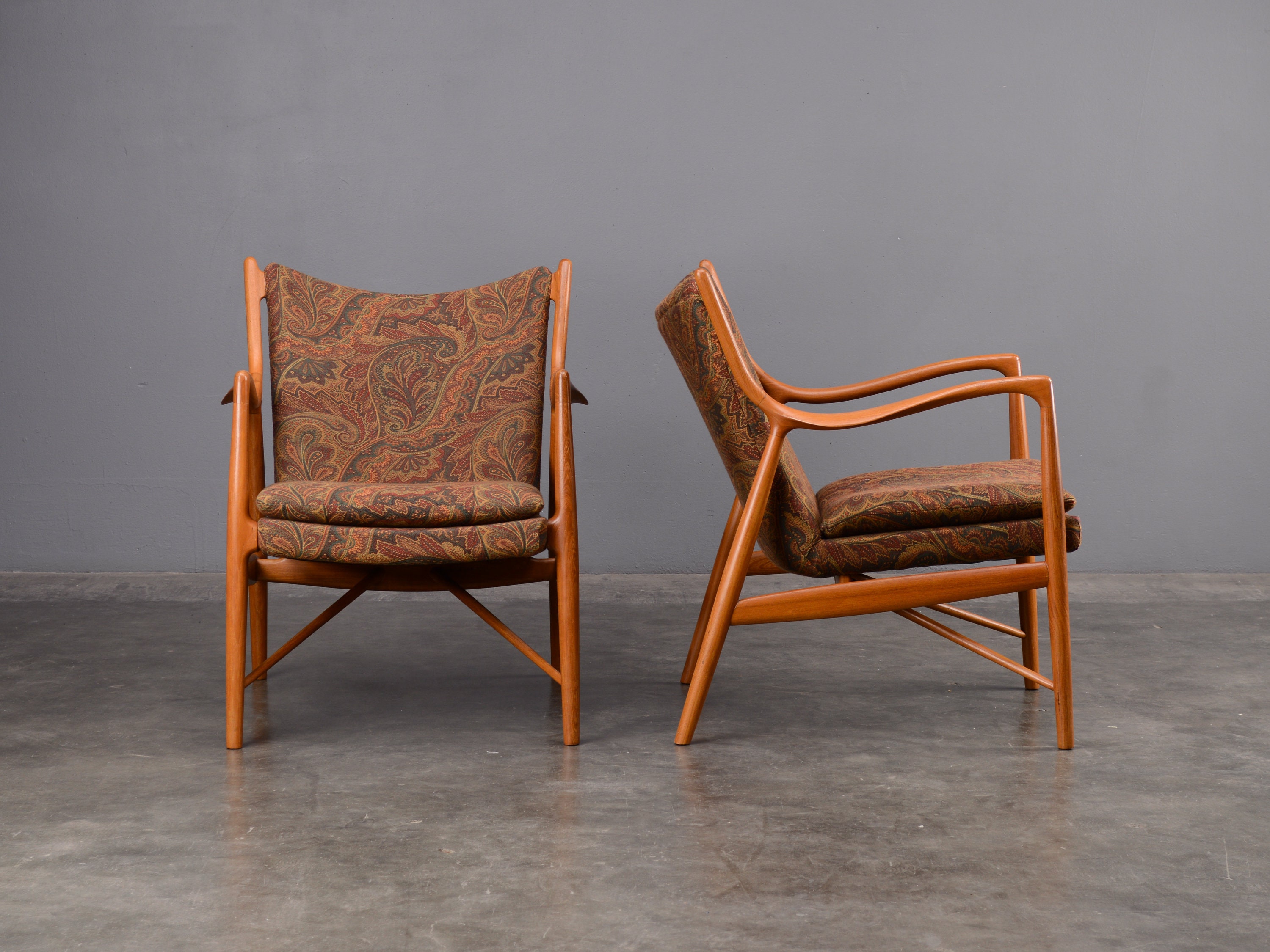 Pair of Finn Juhl NV 45 Chairs in Teak Etsy