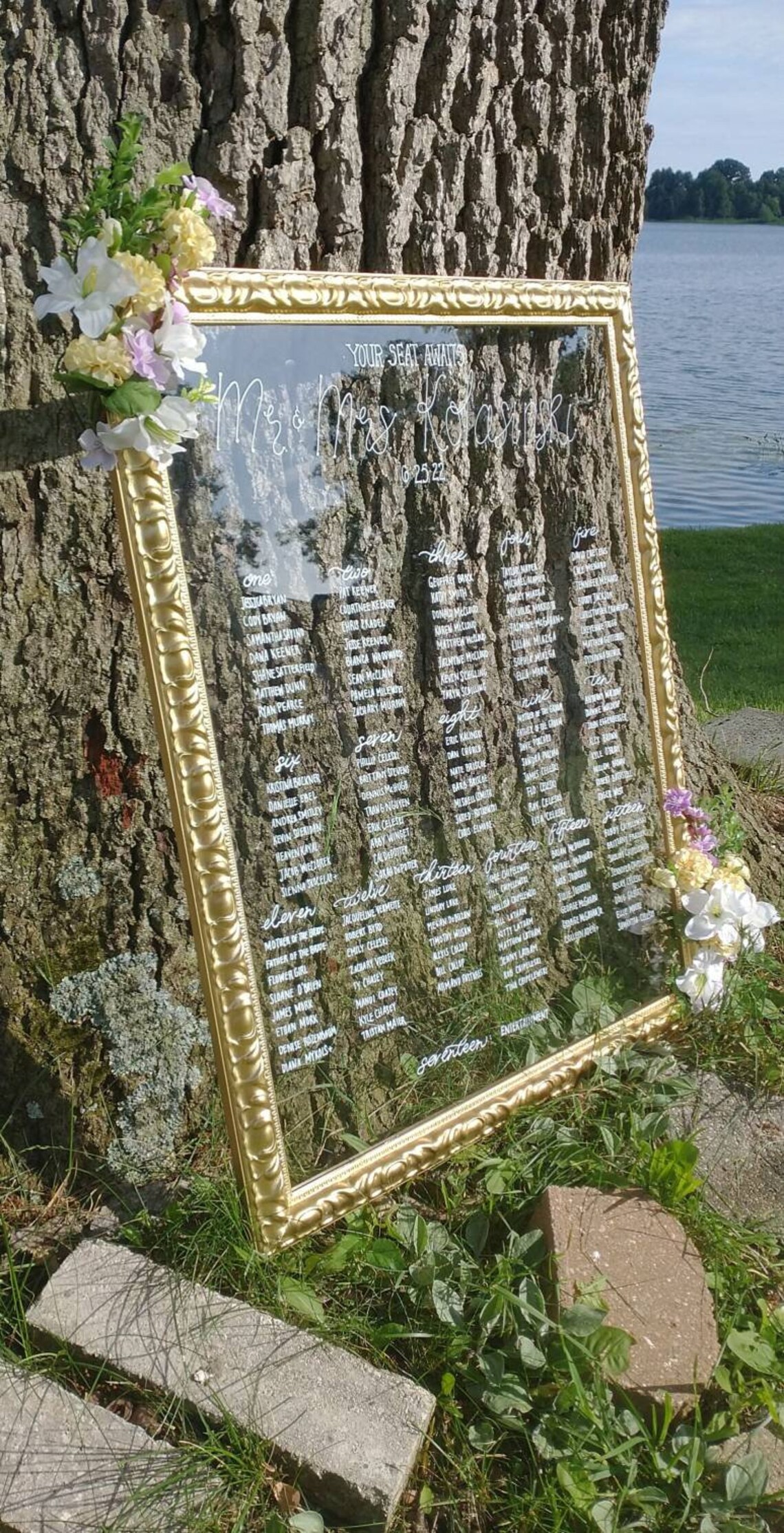 Wedding Seating Chart, Hand Written Seating Chart, Glass Seating Chart ...