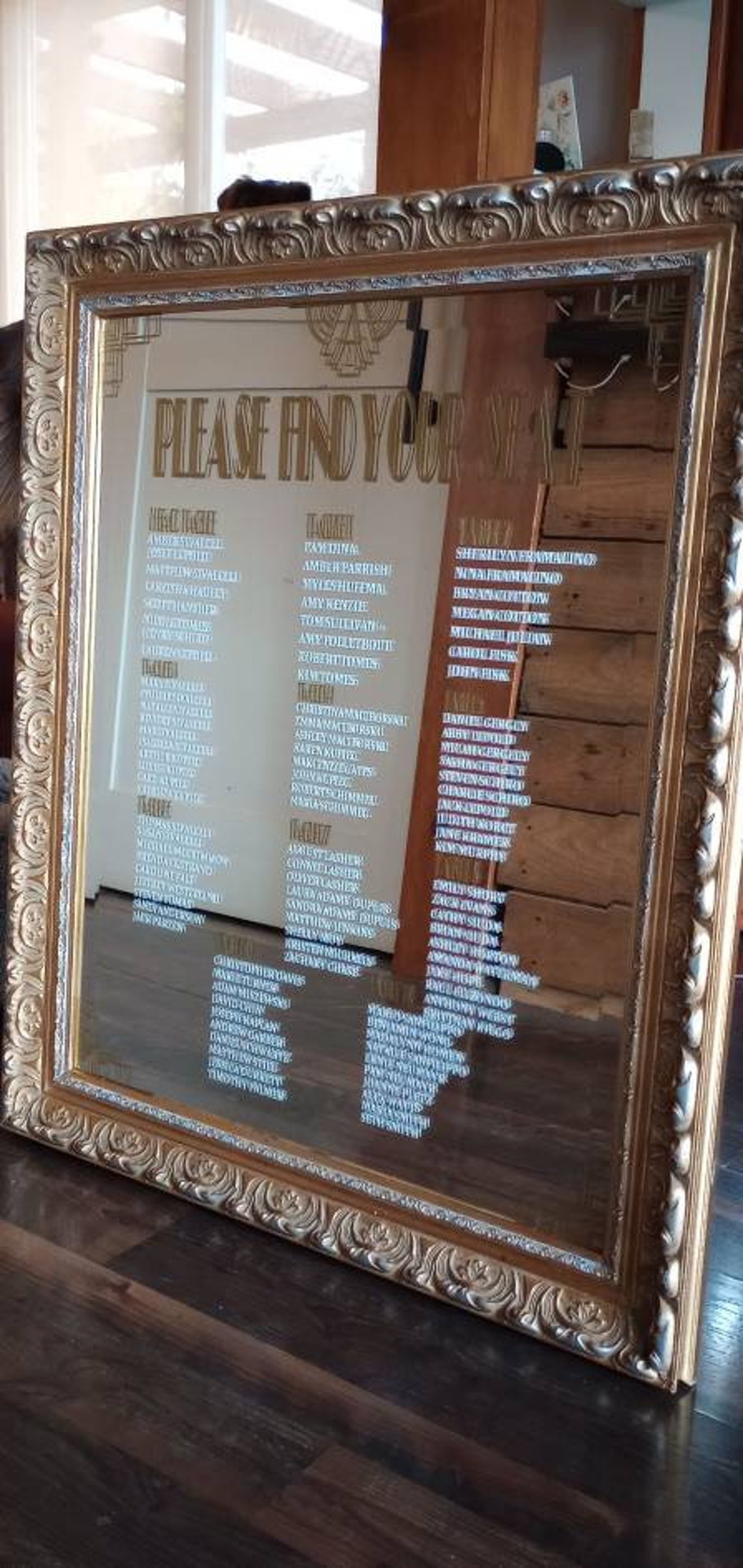 Wedding Seating Chart, Hand Written Seating Chart, Glass Seating Chart ...