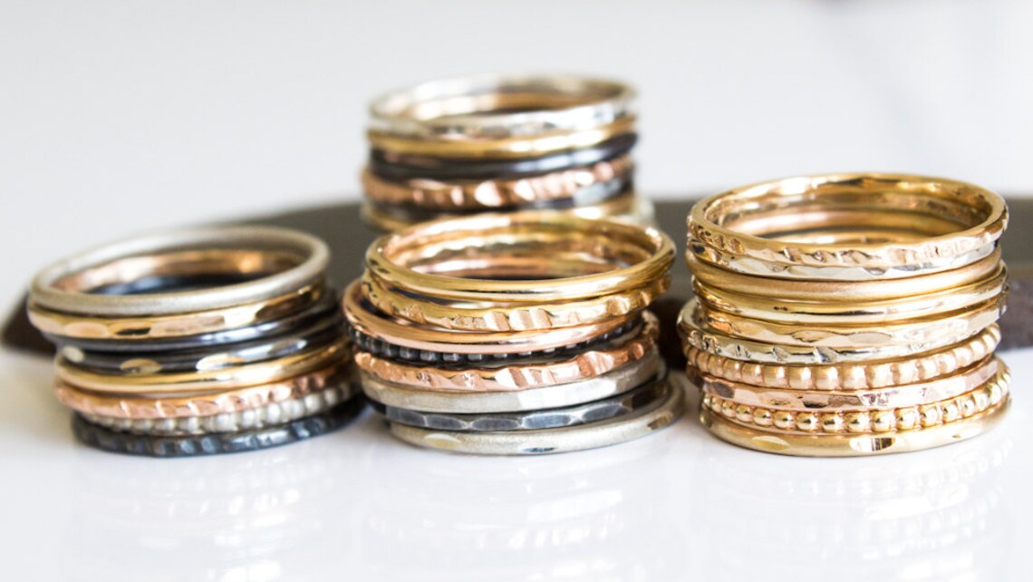 5 Golden Rings Set Gold Rings for Women Five Gold Rings Gift - Etsy