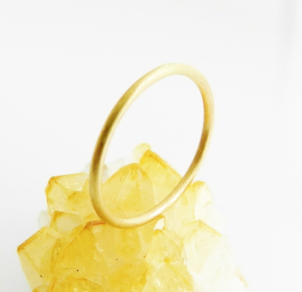 Thin Gold Ring Solid 14k Brushed Gold Ring Sz 3 Thru 8 - Etsy