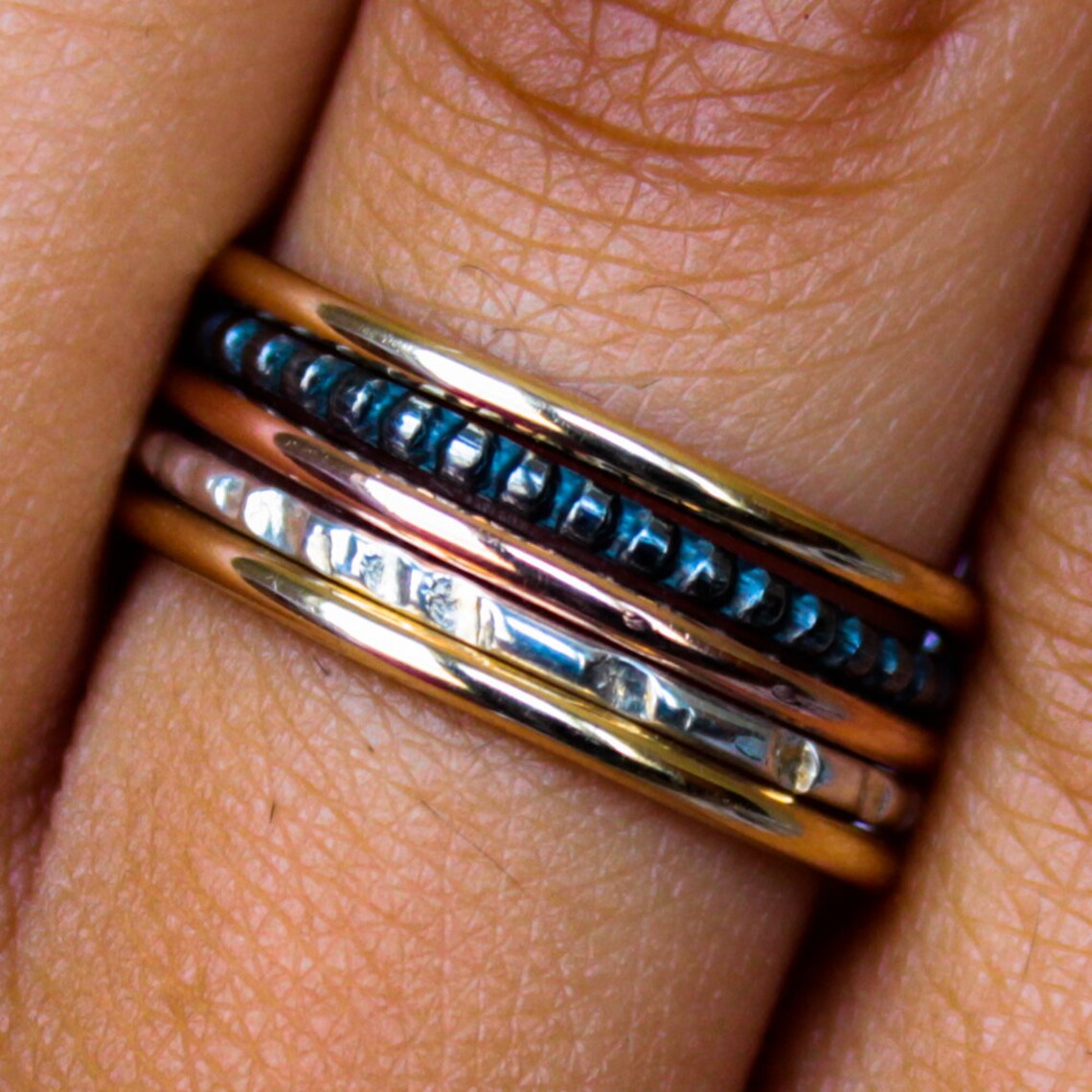 Gold and Silver Ring Set - Etsy