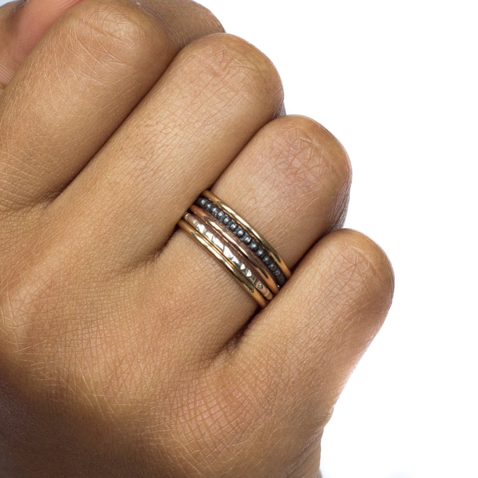 Gold and Silver Ring Set - Etsy