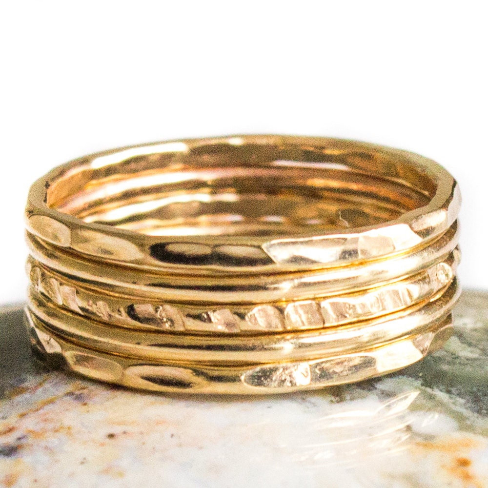 5 Golden Rings Set Gold Rings for Women Five Gold Rings Gift - Etsy