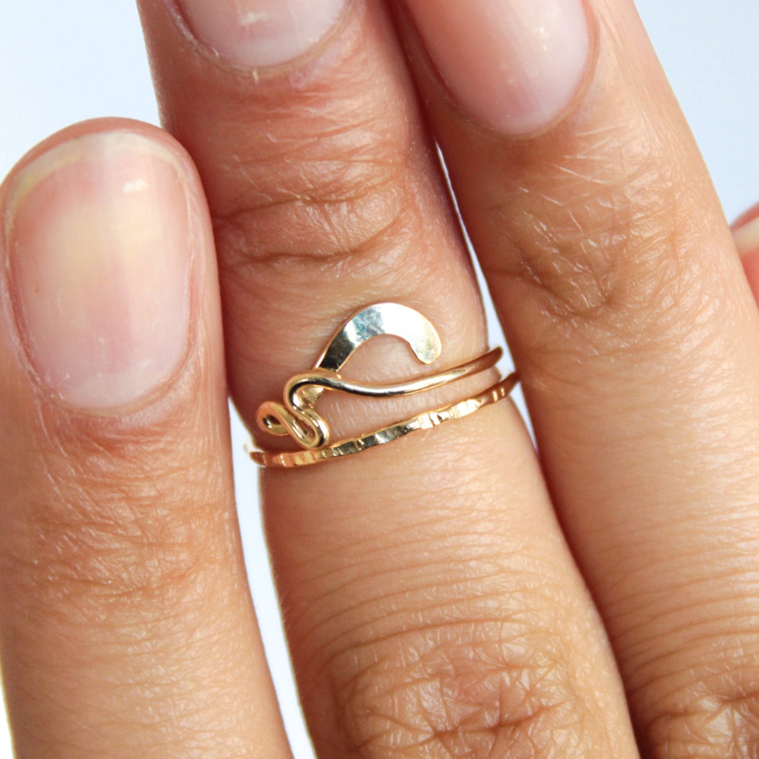 Gold Midi Ring Gold Knuckle Ring Adjustable Midi Ring Above Knuckle ...