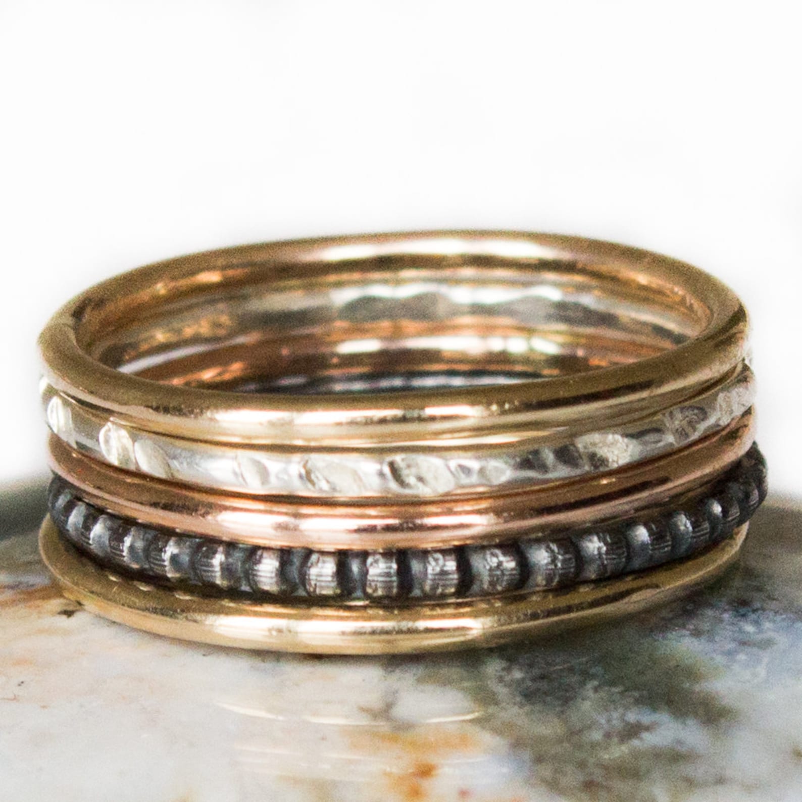 Gold and Silver Ring Set - Etsy