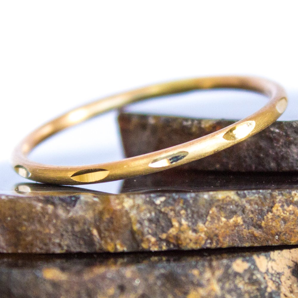 Solid 14k Diamond Cut Gold Stacking Ring Sz 3 Thru 8 - Etsy