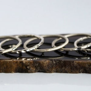 Unique Silver Ring Set Simple Silver Ring Satin Finish Stacking Ring ...