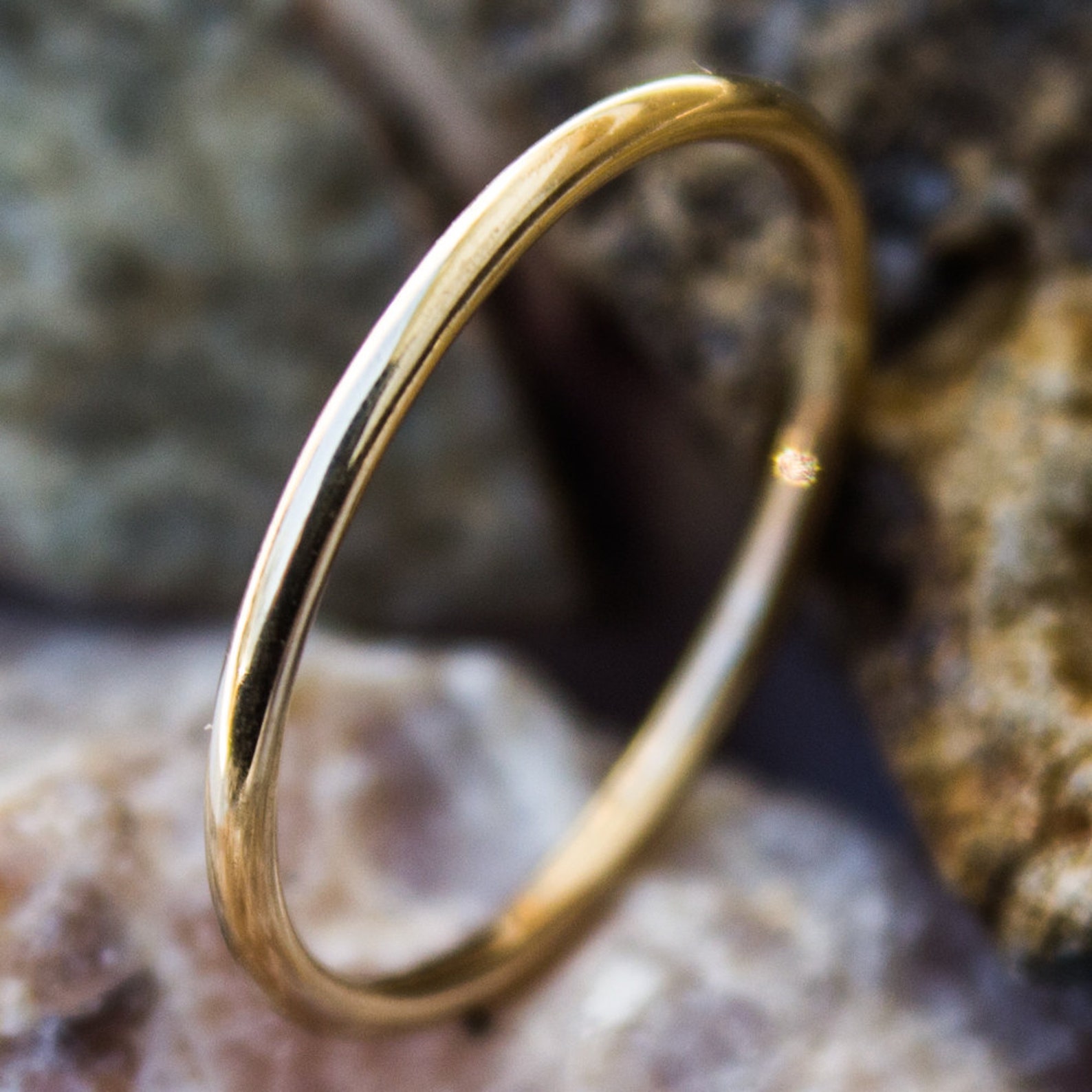 Plain Gold Band Polished Stackable Ring - Etsy