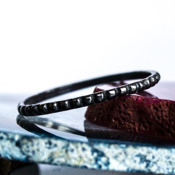 Oxidized Silver Ring - Etsy