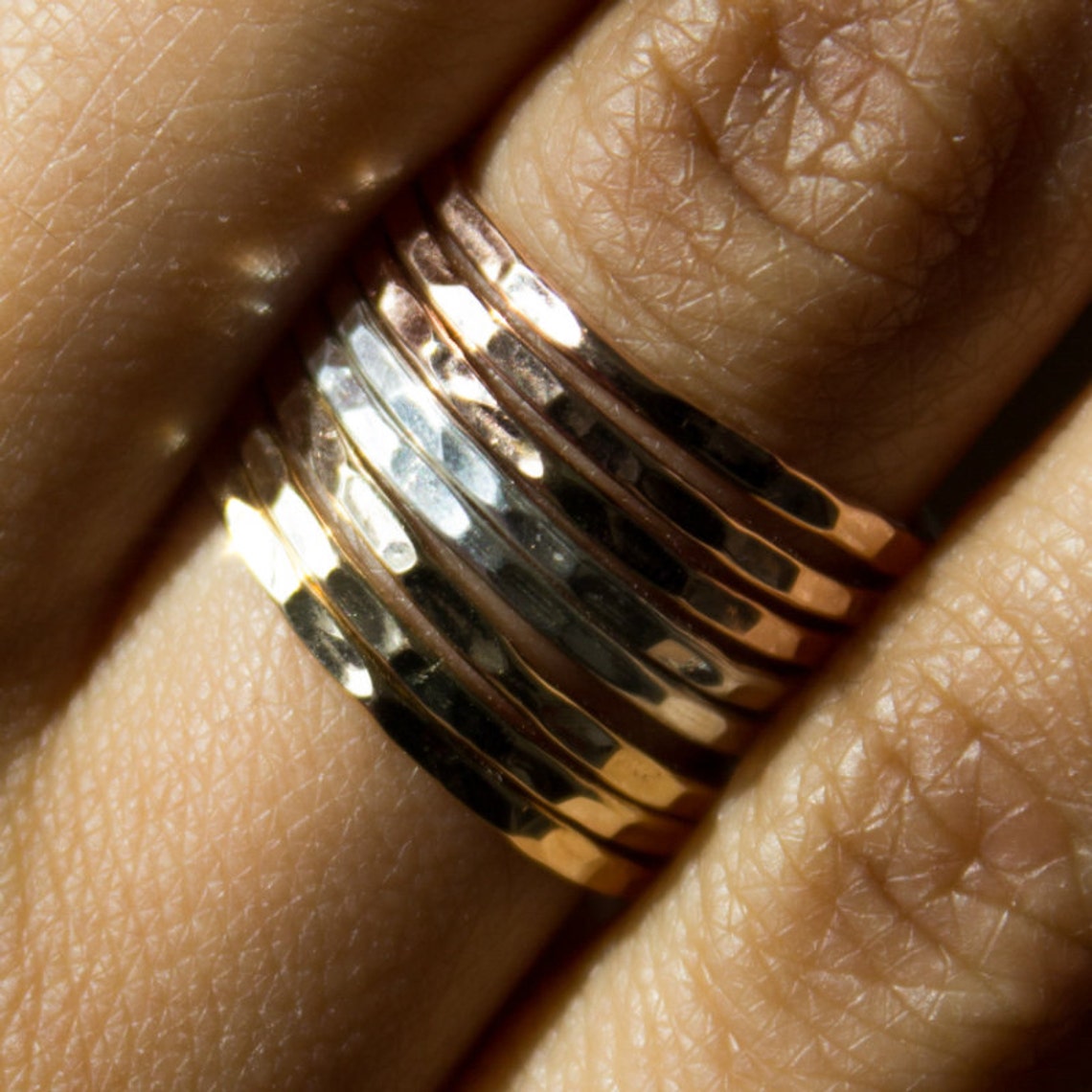 Set of 8 Precious Metal Rings Tri Color Set Get a Mix of | Etsy