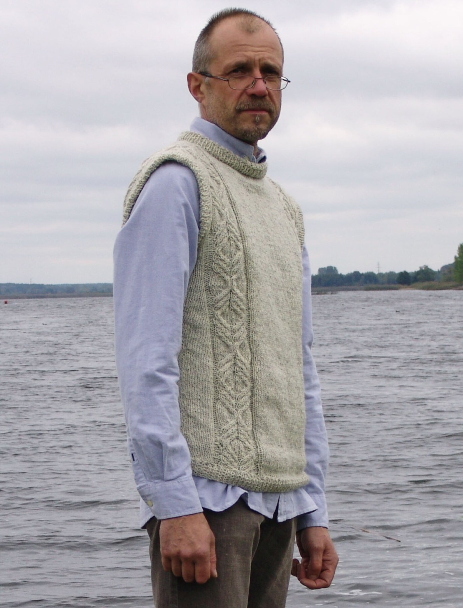 Man Vest White Knitted Wool Christmas Gift - Etsy