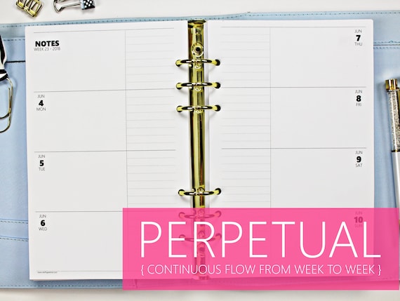 Printed HALF-LETTER Size: PERPETUAL Weekly Combo Dated | Etsy