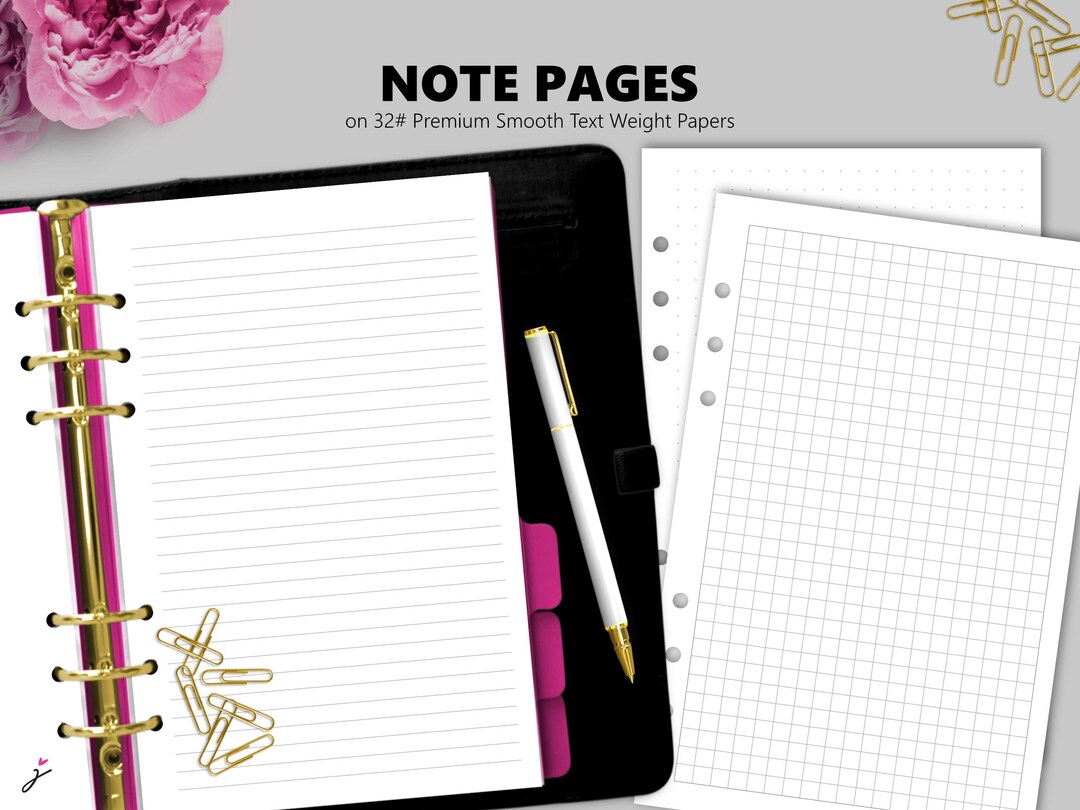 NOTE PAGE INSERTS: *grid, Ruled/lined, Dotted-grid, or Blank*, (various ...