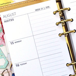 Printed PERSONAL-SIZE: SET of Monthly + Weekly *combo* Ruled & Blank ...