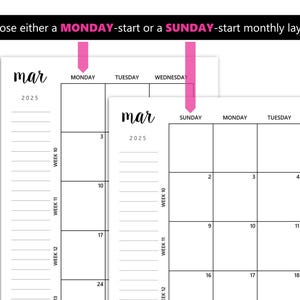 Printed Inserts Month-on-two-pages SEPARATED With Breaks Between Months ...