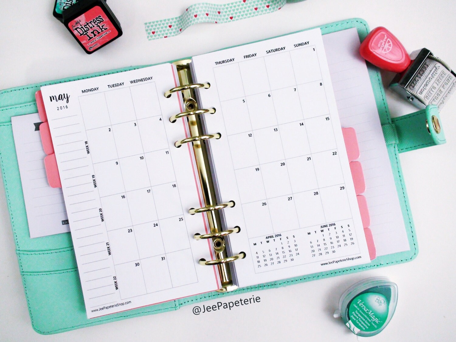 Printed: SET of Monthly Weekly QUAD ruled Boxes Planner - Etsy