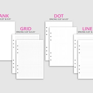 NOTE PAGE INSERTS: *grid, Ruled/lined, Dotted-grid, or Blank*, (various ...