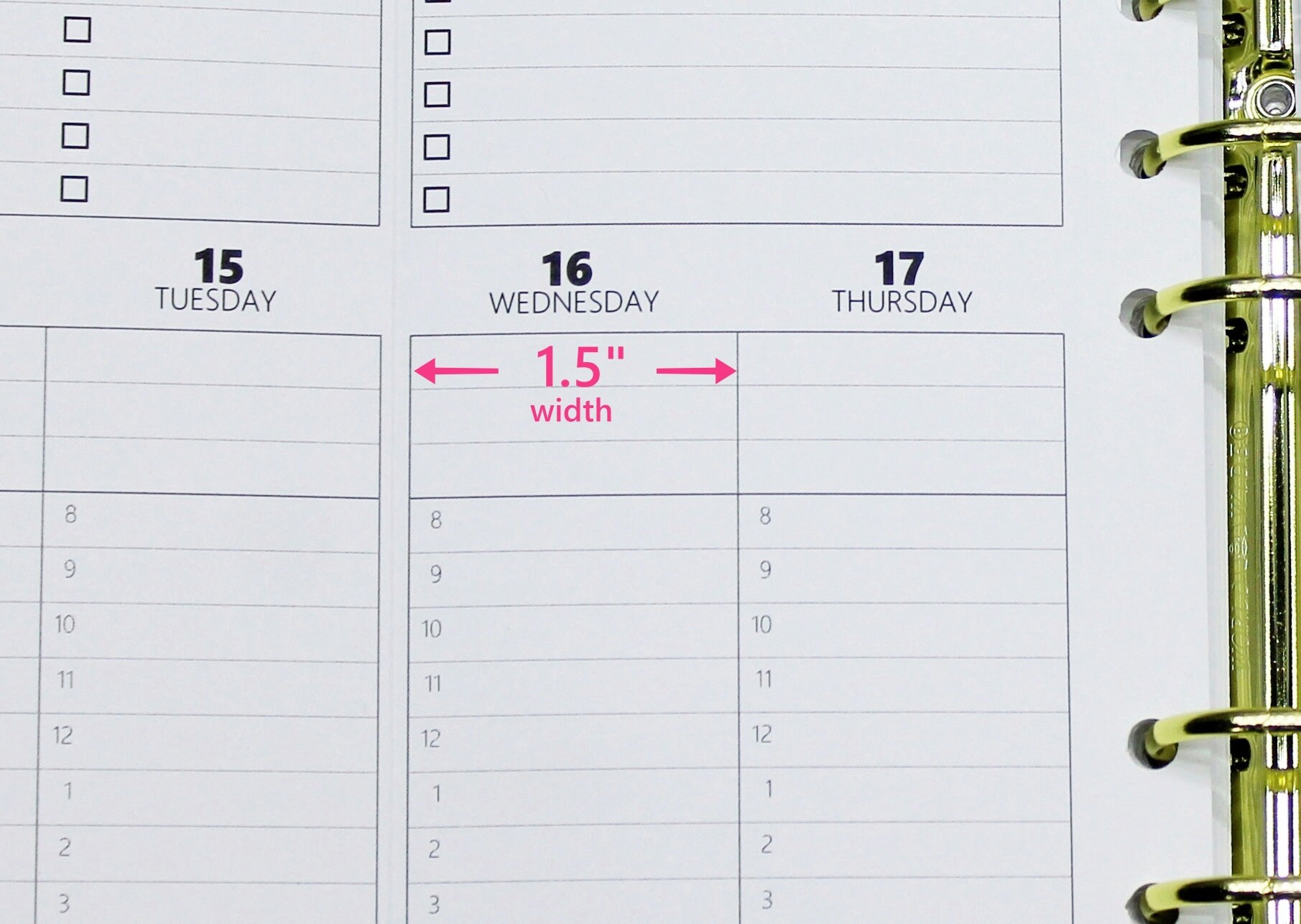 Printed Personal-size FOLD-OUT Version: Weekly *directive* Hourly ...