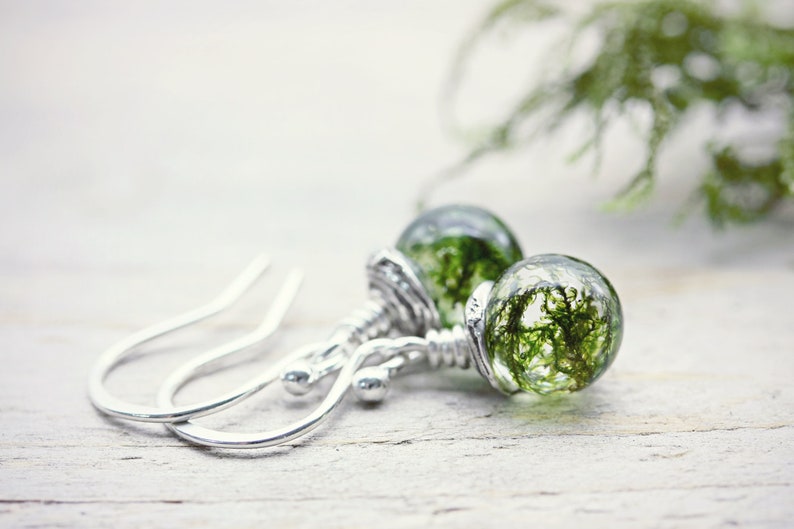 Moss Earrings Botanical Jewelry Gardening Gift Wanderlust | Etsy