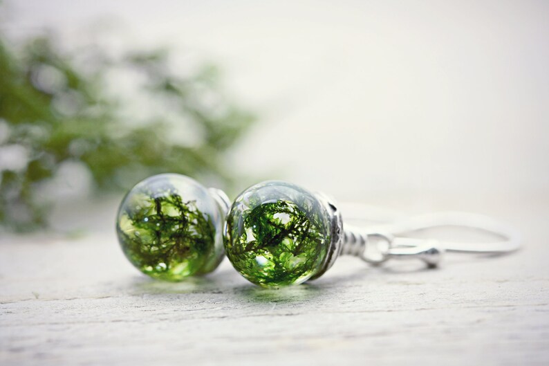 Moss Earrings Botanical Jewelry Gardening Gift Wanderlust | Etsy