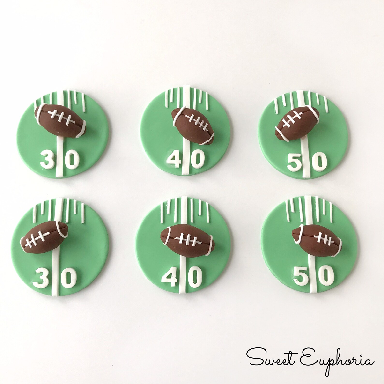 Football Cupcake Toppers|superbowl Party Toppers|game Day Treats - Etsy