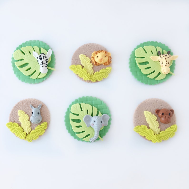 Safari Cupcake Toppers|fondant Decor|celebration - Etsy