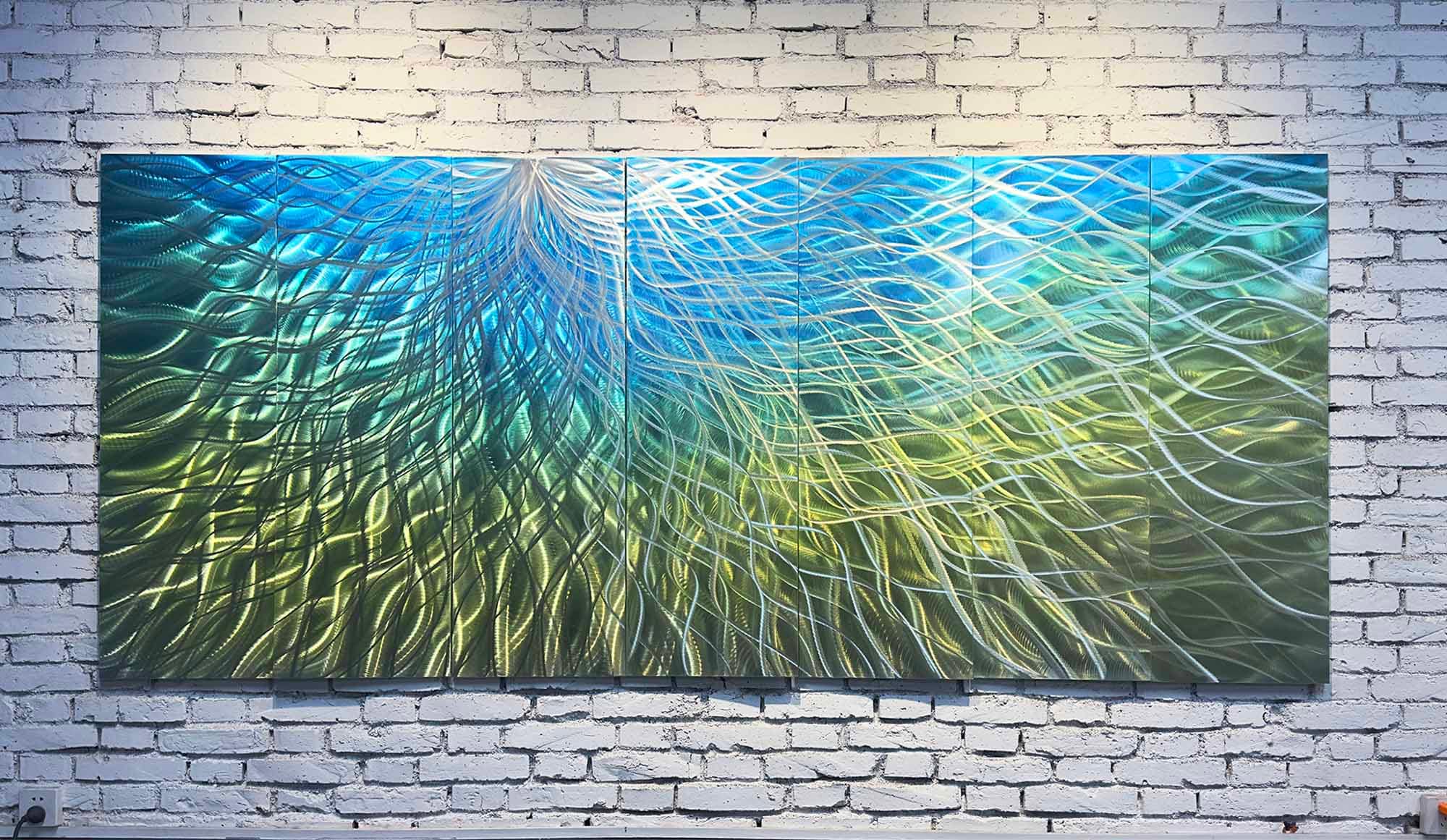Large Blue Metal Wall Sculpture, Modern Abstract Art Panels - Etsy