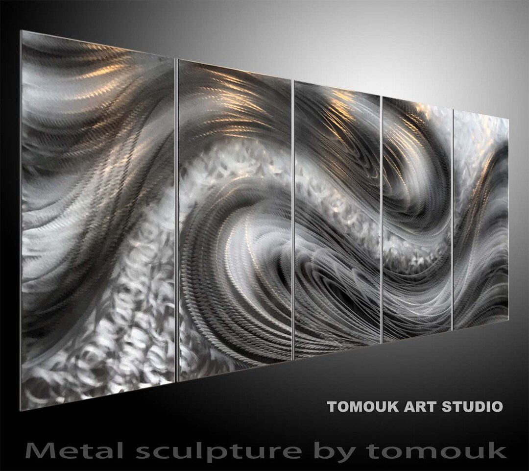 Metal Wall Art Modern Abstract Sculpture Contemporary Painting Home ...