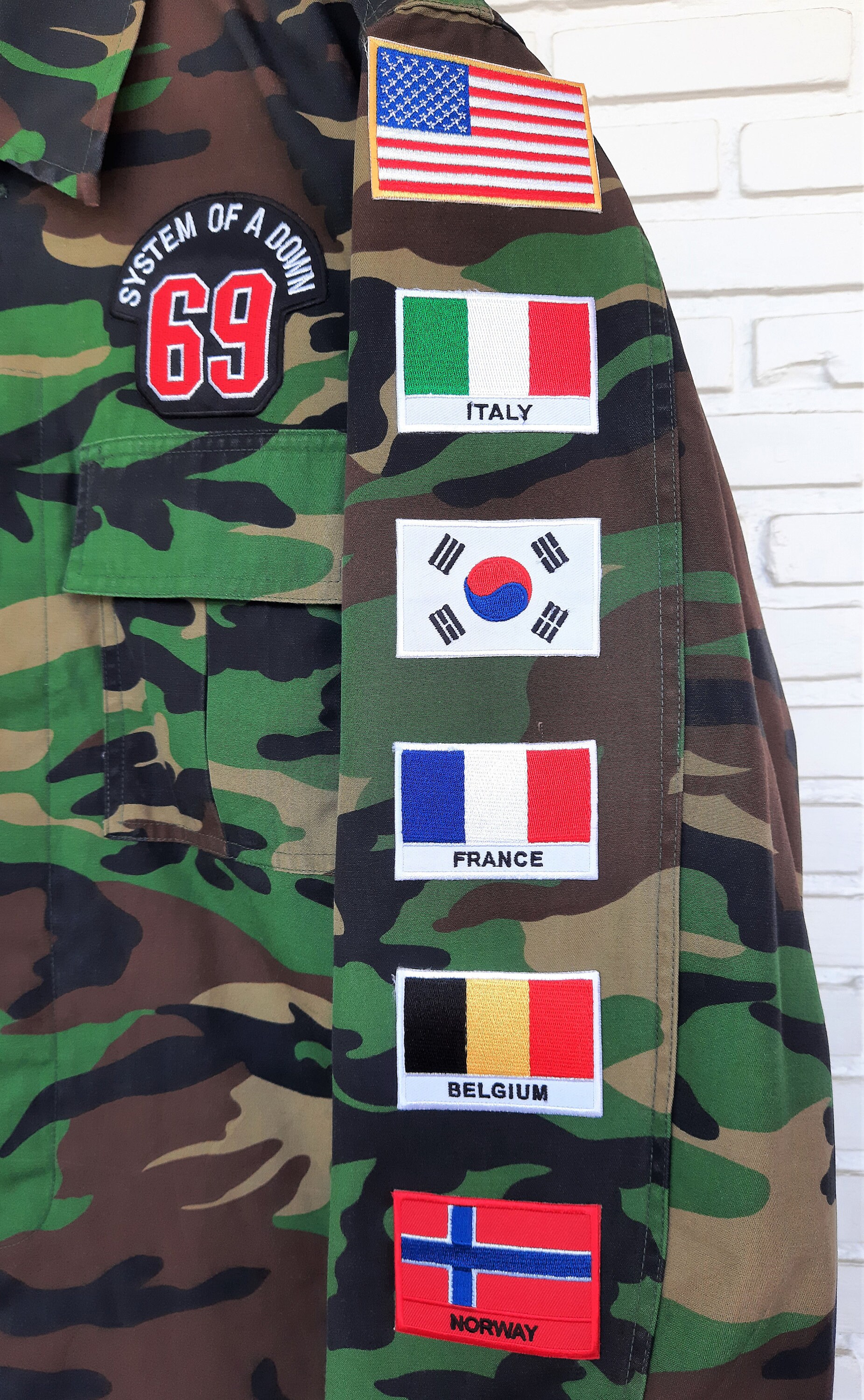 Upcycled Camo Jacket With Patches / Reworked Vintage Camo Jacket With ...